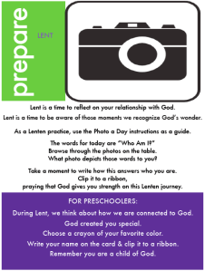 Interactive Prayer Stations for Lent III – Still Waters